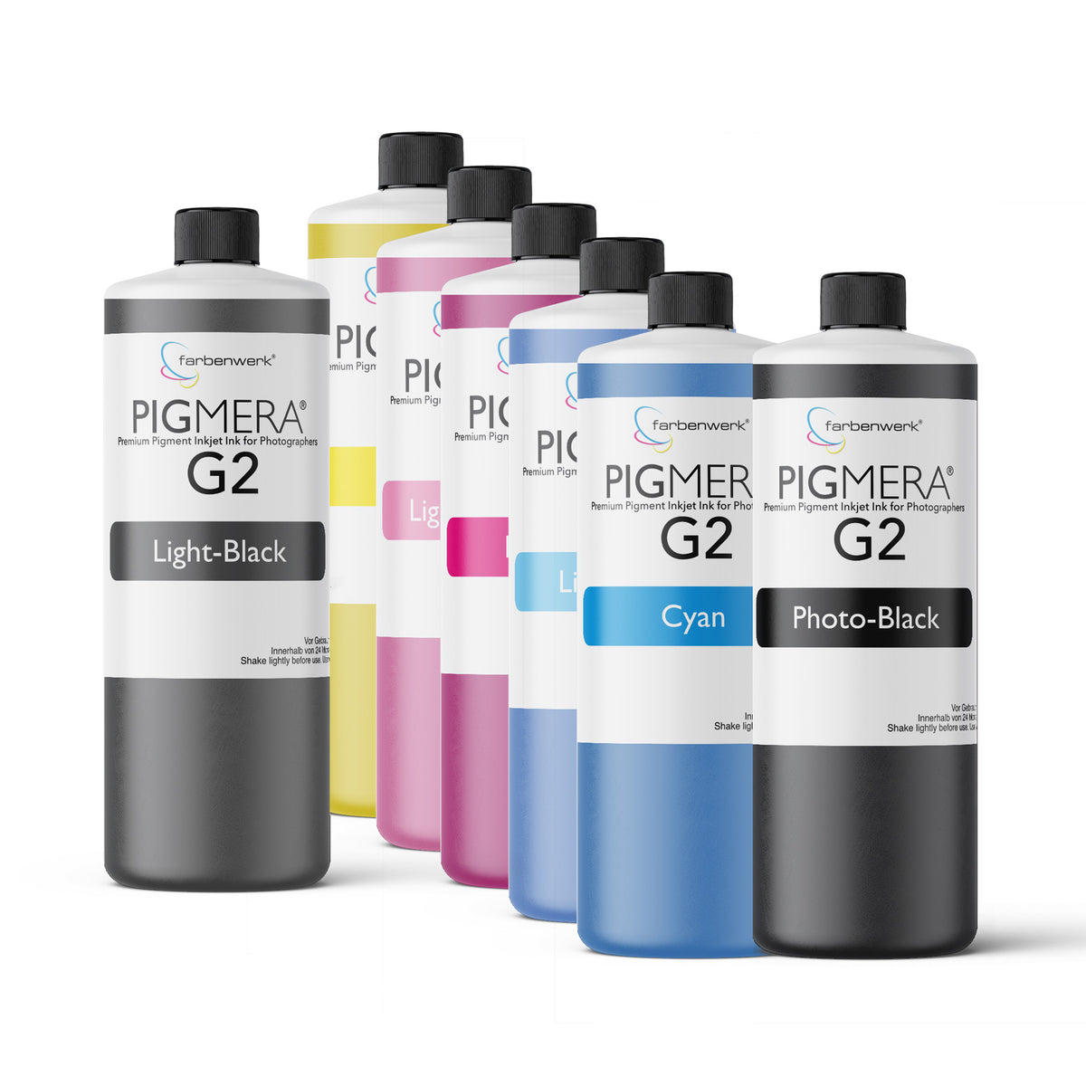 farbenwerk Pigmera G2 7-Flaschen-Set mit Photo-Black